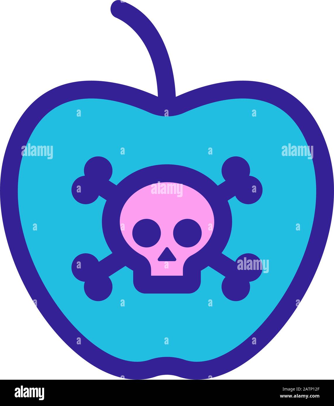 poisoned fruit icon vector. Isolated contour symbol illustration Stock ...