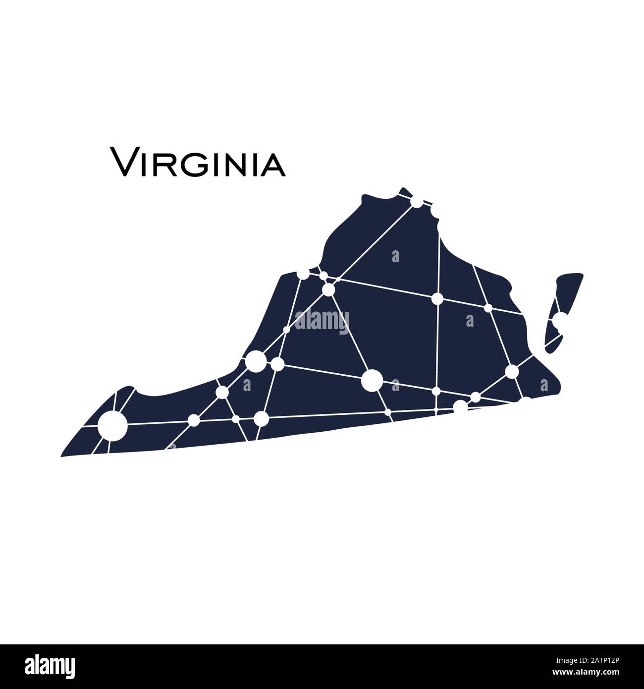 Virginia state map Stock Vector Image & Art - Alamy
