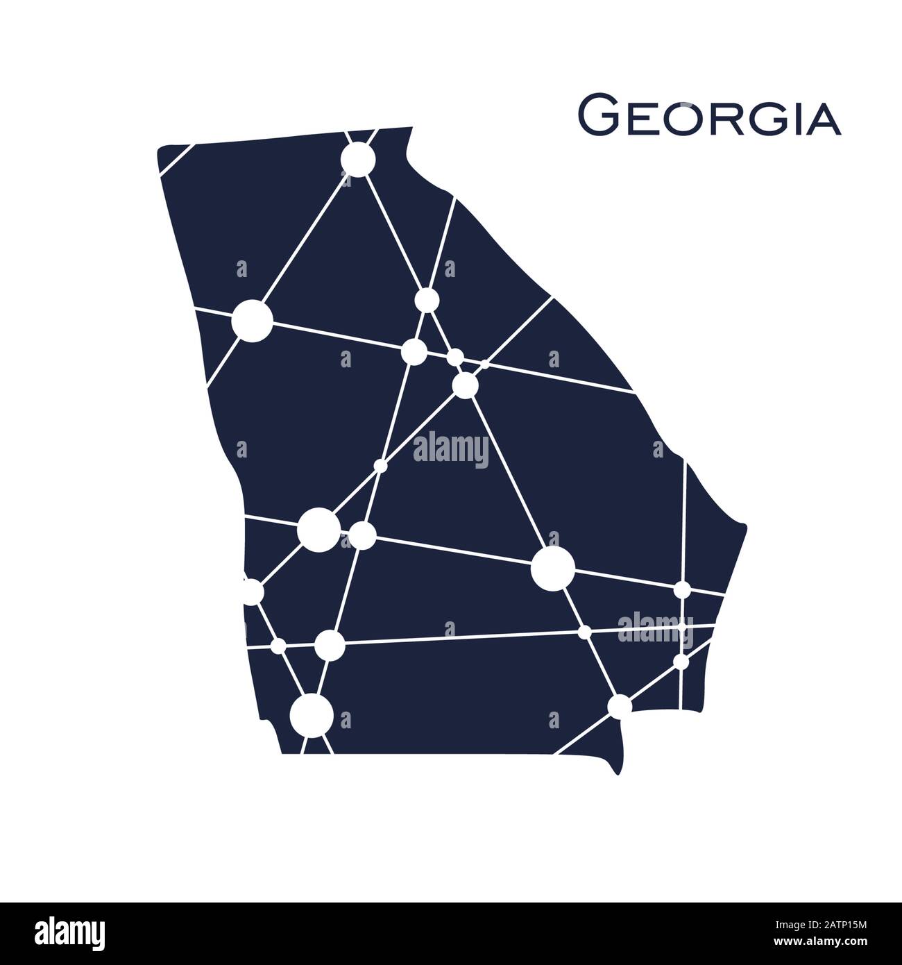 Georgia state map Stock Vector Image & Art - Alamy