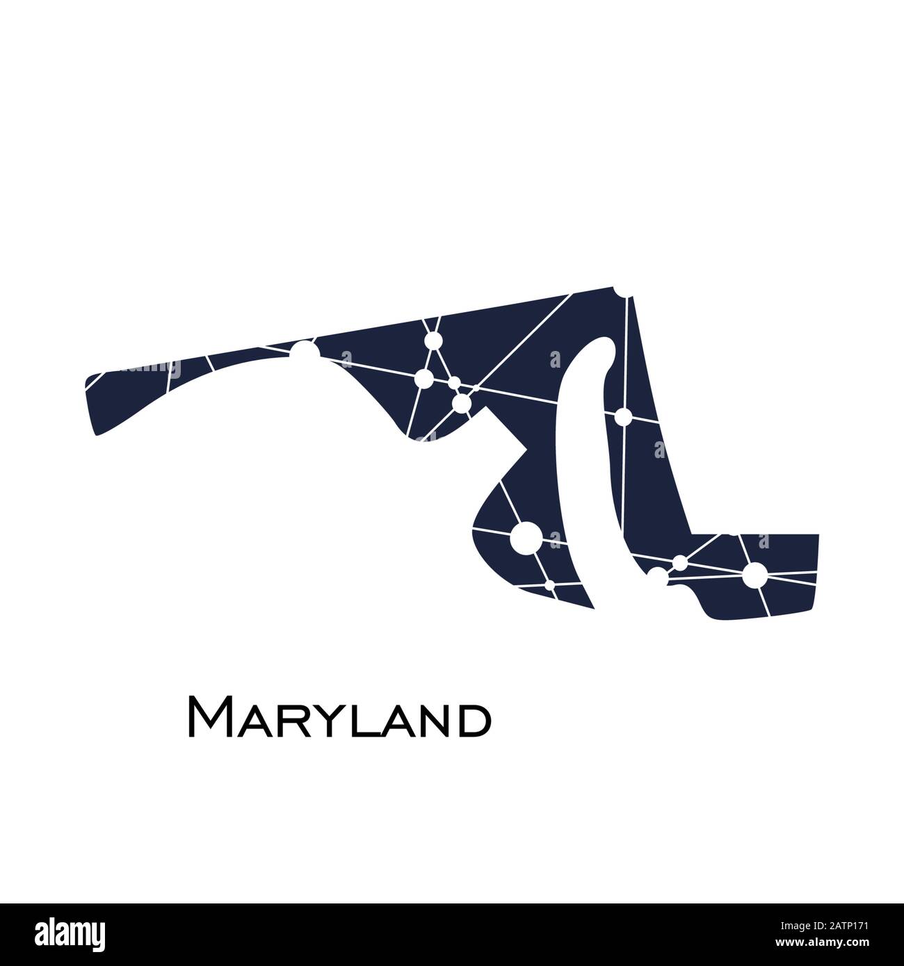 Maryland state map Stock Vector Image & Art - Alamy