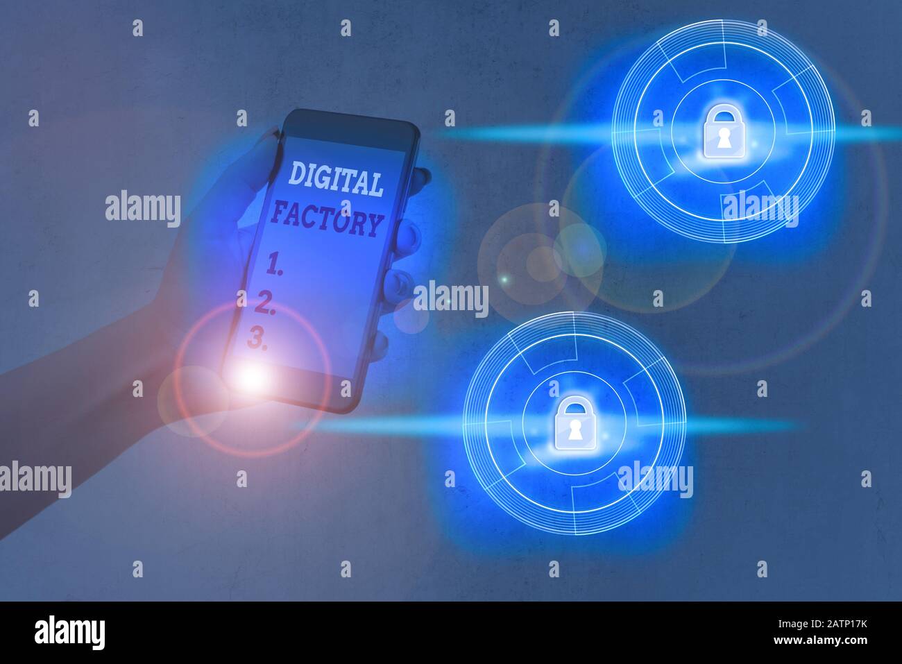 Writing note showing Digital Factory. Business concept for uses digital ...