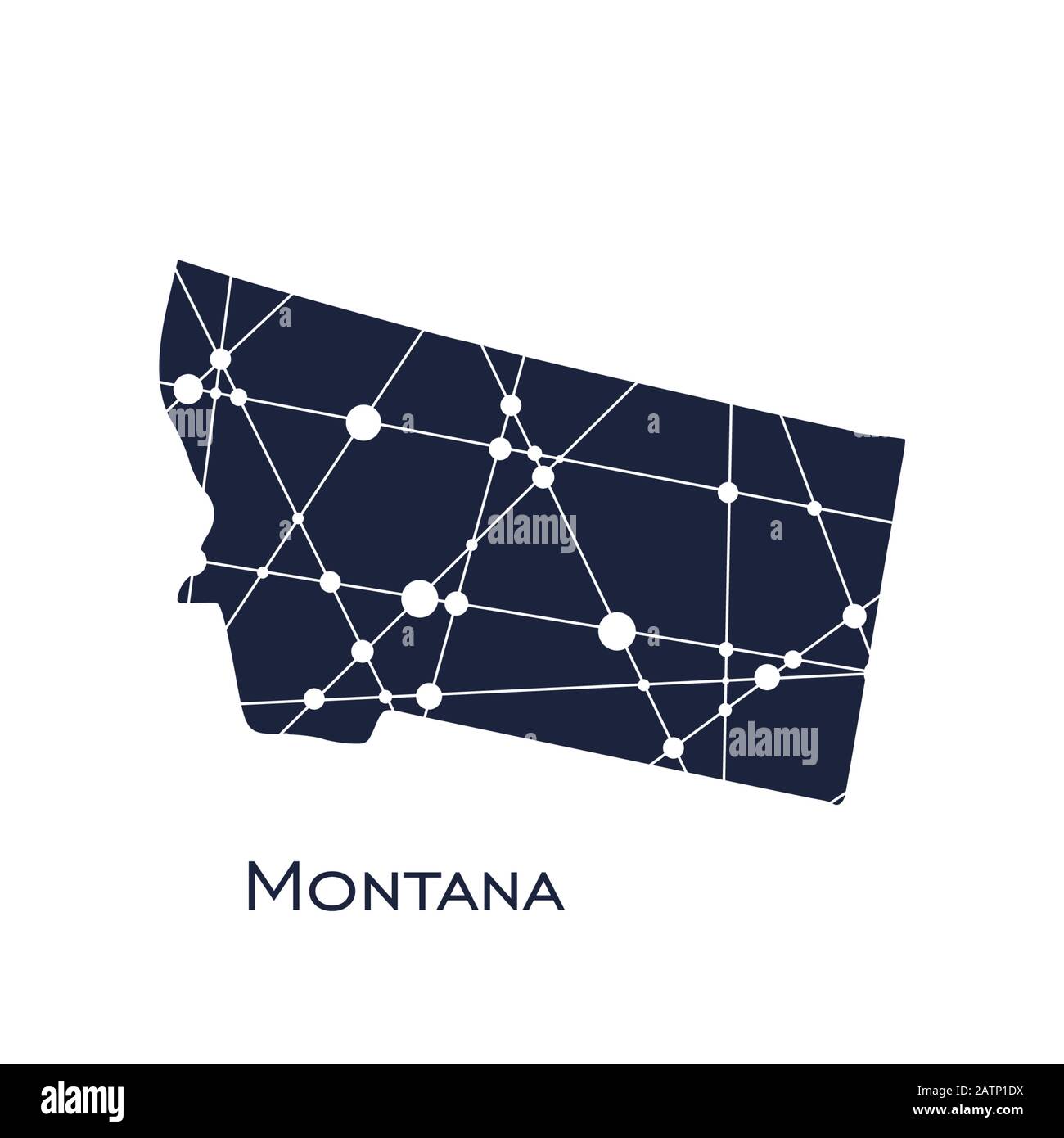 Montana state map Stock Vector Image & Art - Alamy