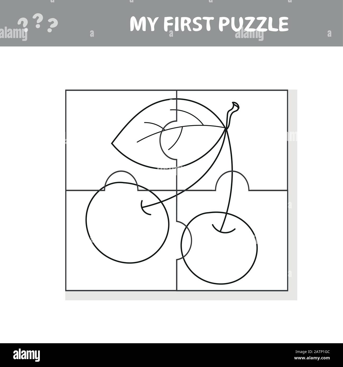 Cherry game for children and kids - my first puzzle and coloring book ...