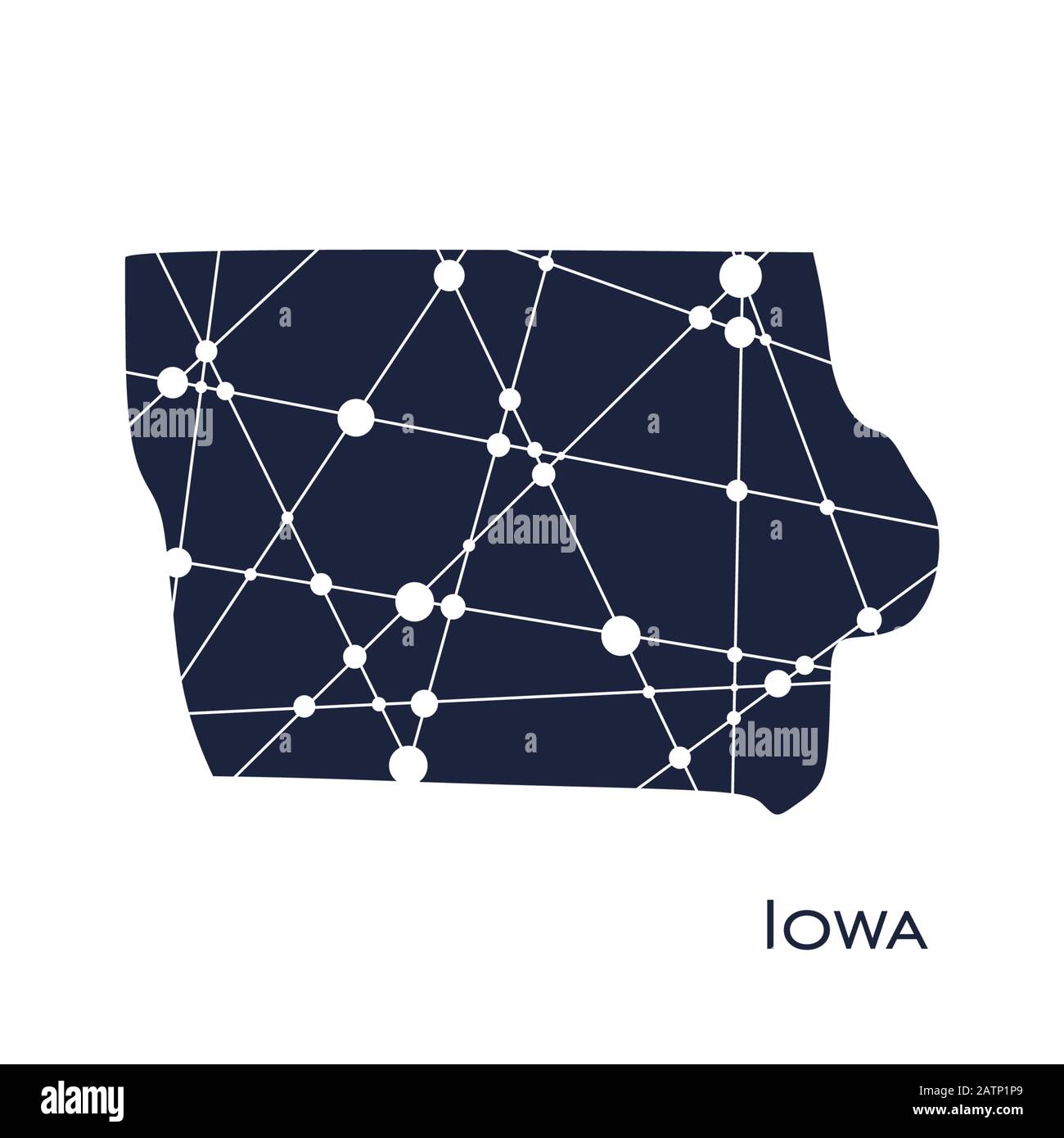 Iowa state map Stock Vector Image & Art - Alamy