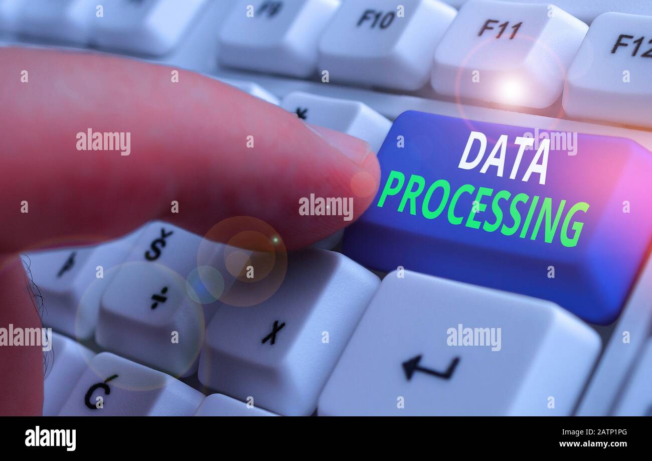 Writing note showing Data Processing. Business concept for collection ... Writing note showing Data Processing. Business concept for collection ...