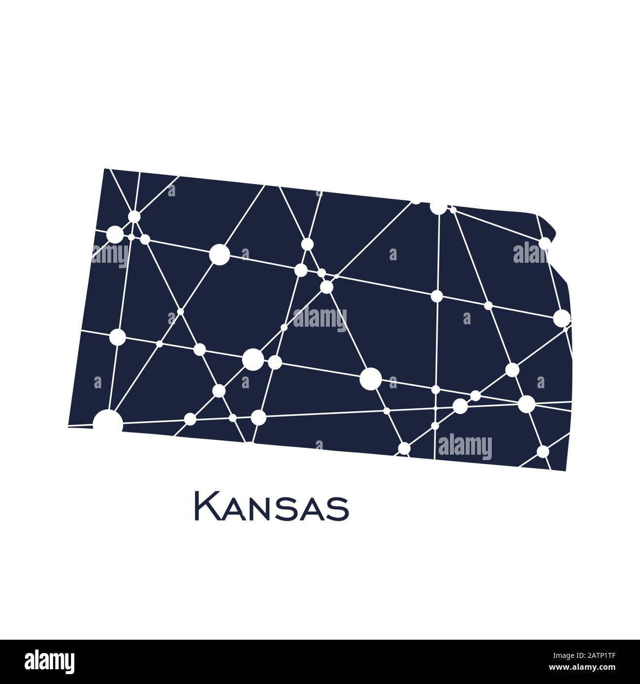 Kansas state map Stock Vector Image & Art - Alamy