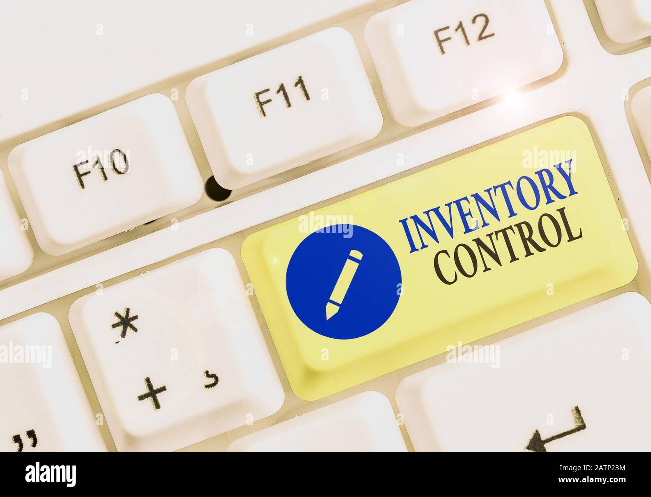 Writing note showing Inventory Control. Business concept for regulating ...