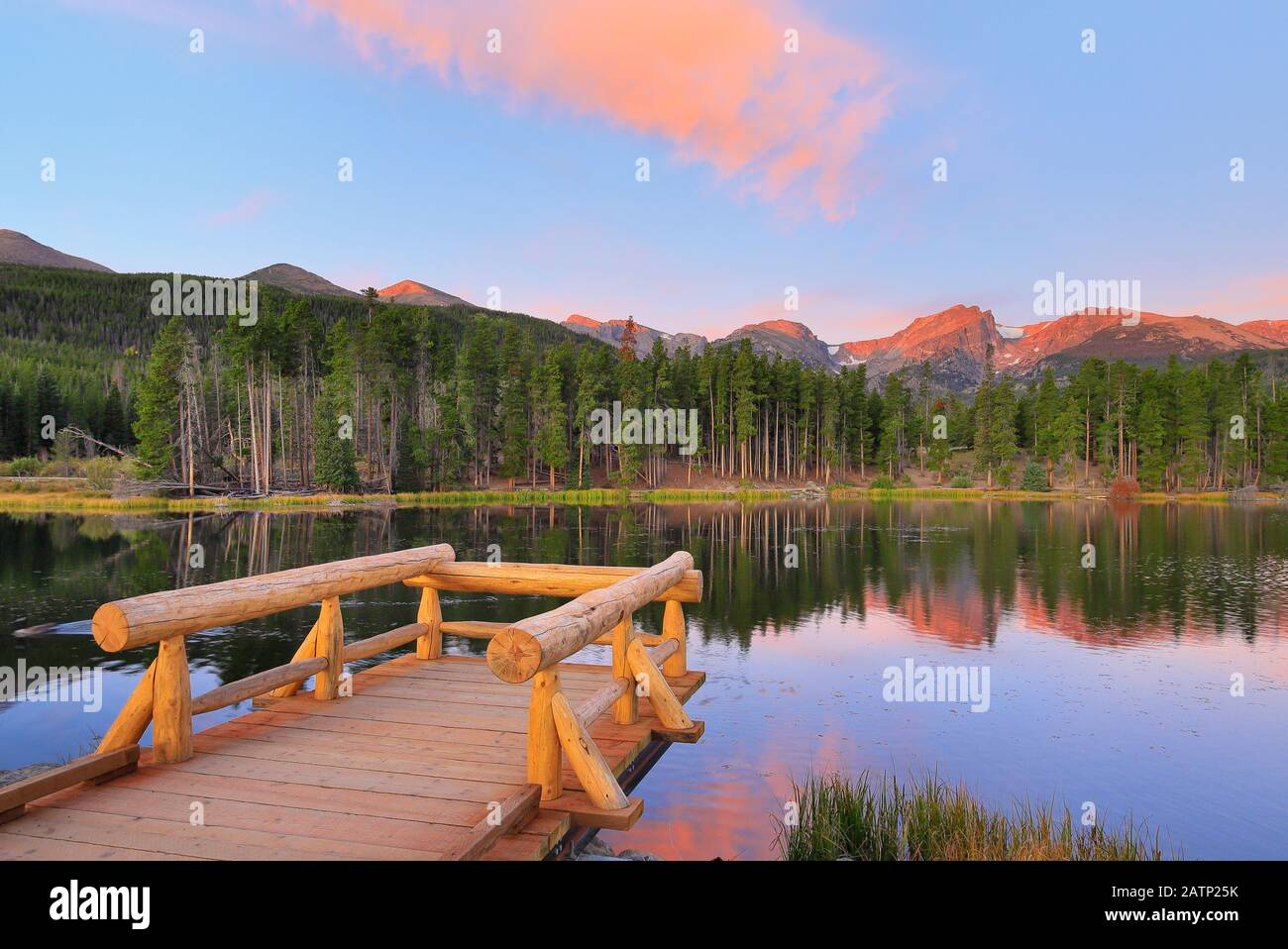 Sunrise, Sprague Lake, Sprague Lake Trail, Rocky Mountain National Park ...