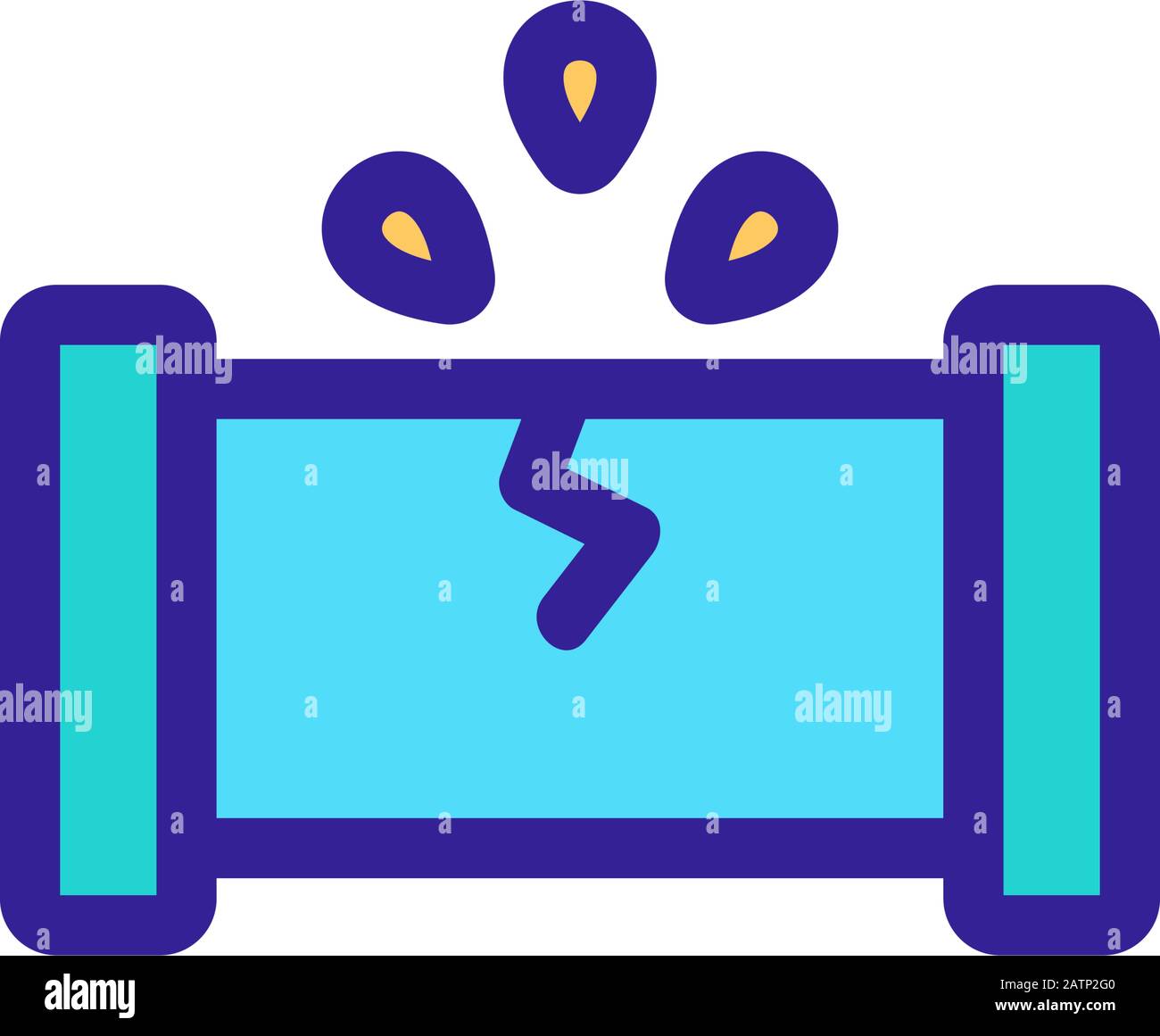 breakthrough water pipe icon vector. Isolated contour symbol ...