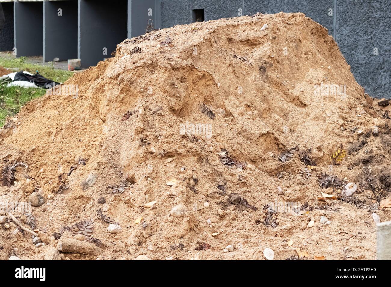 Pile of building sand at a construction site Stock Photo - Alamy