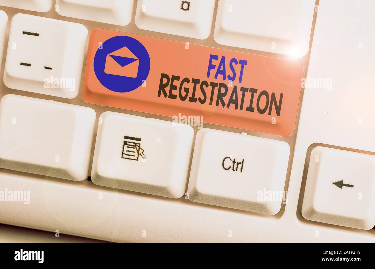 Writing note showing Fast Registration. Business concept for Quick ...