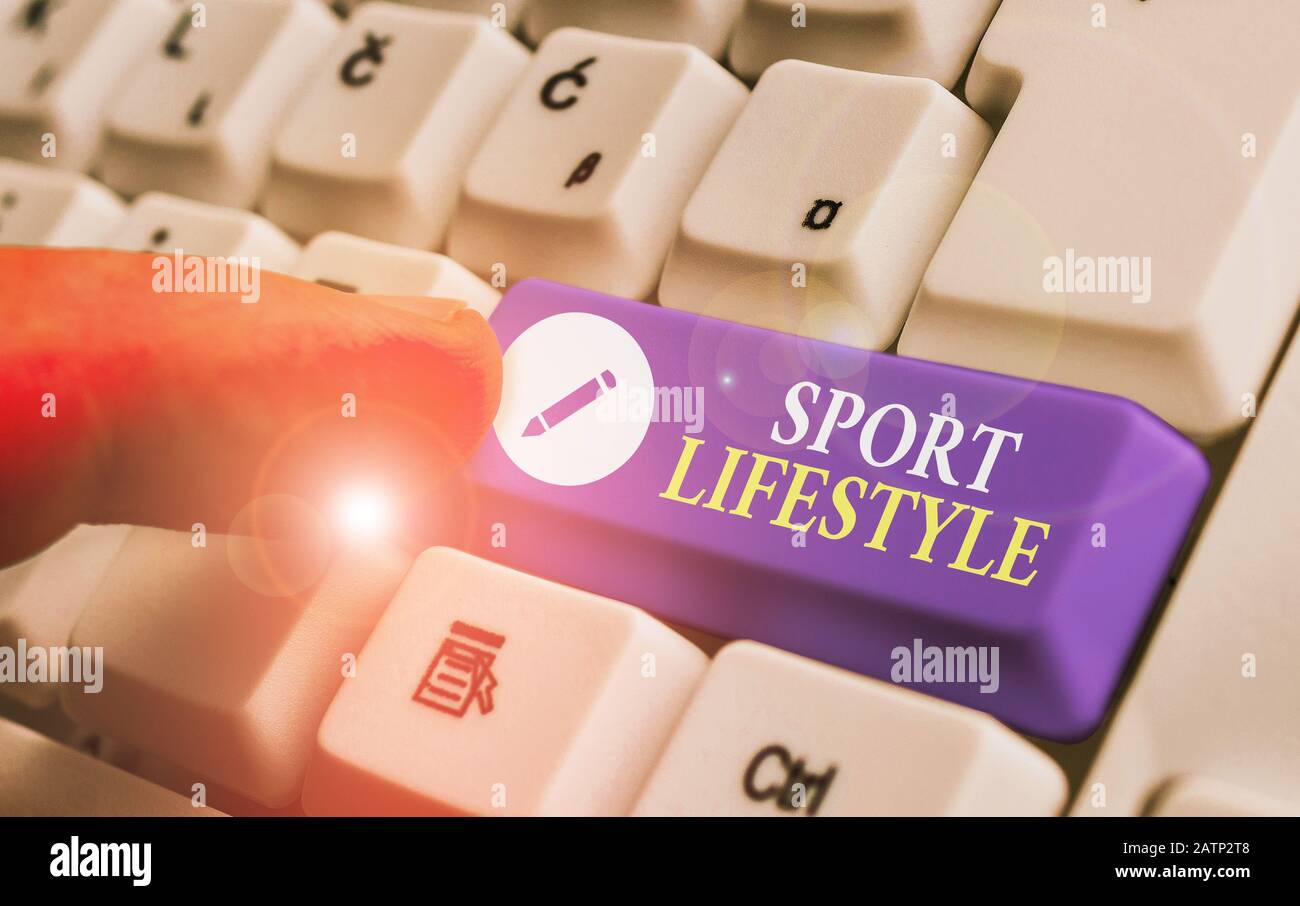 Conceptual hand writing showing Sport Lifestyle. Concept meaning Fond ...