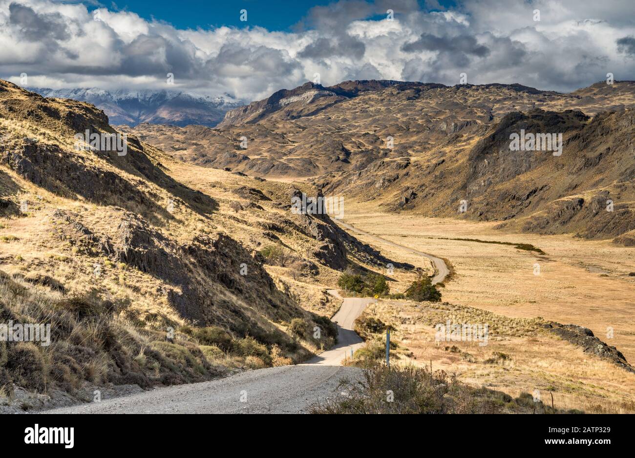 Road in Chacabuco Valley, future Patagonia National Park, near Cochrane ...