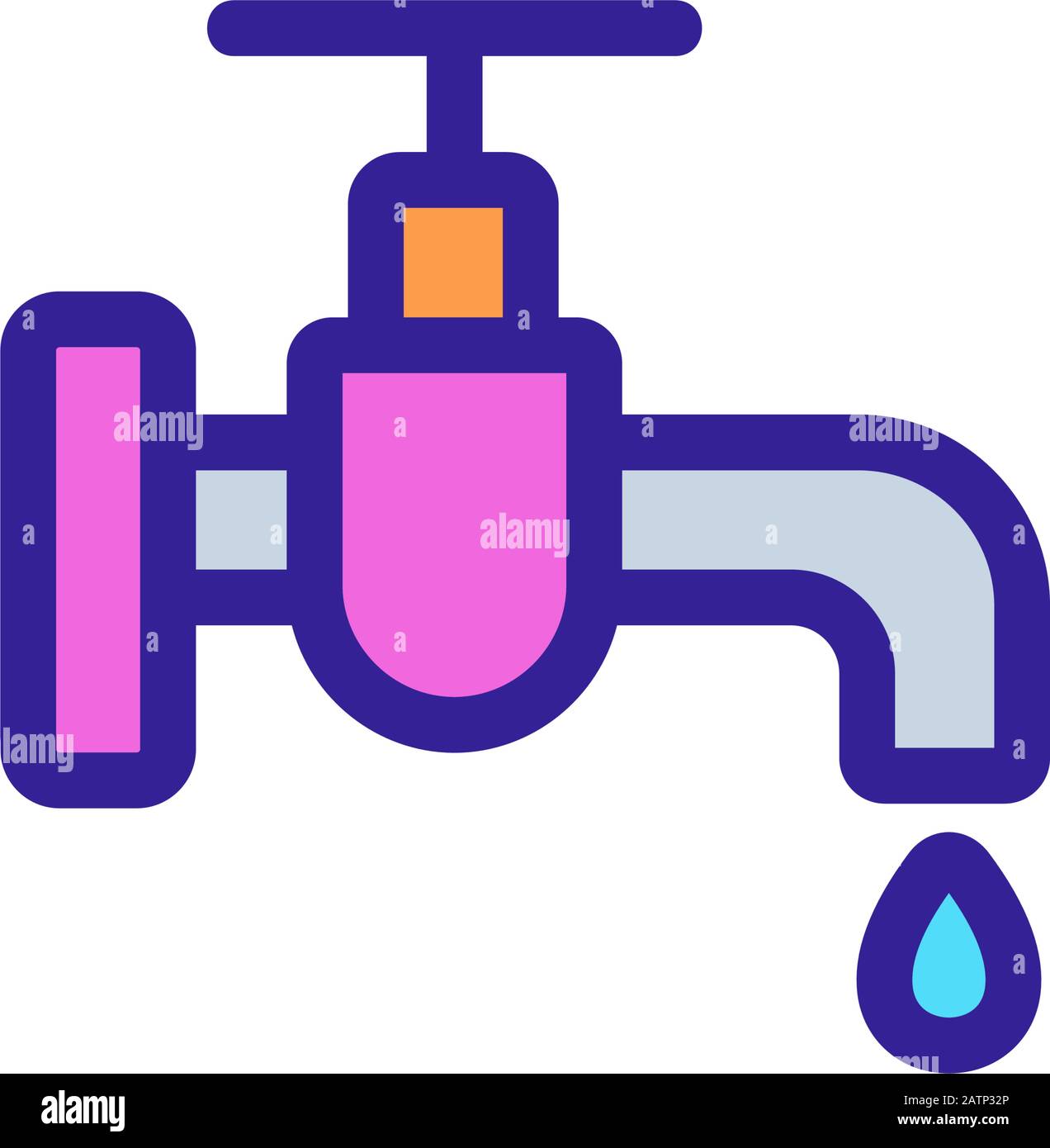 leaking the tap icon vector. Isolated contour symbol illustration Stock ...