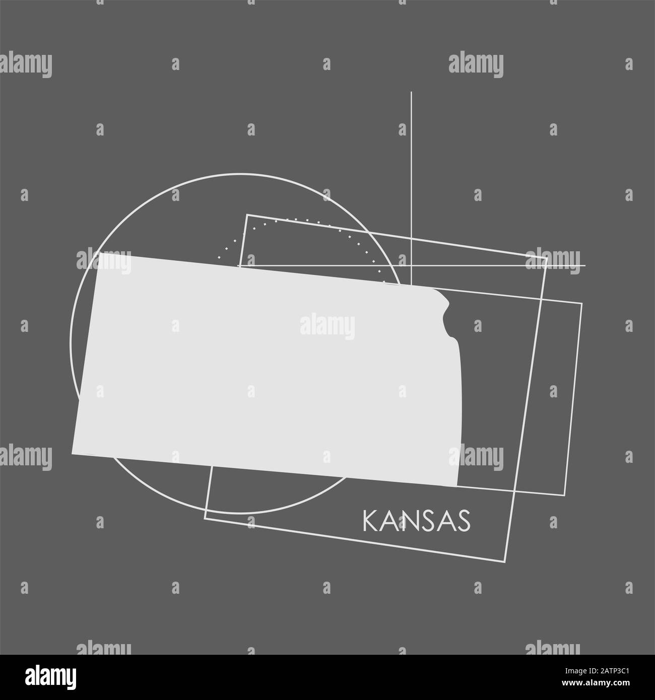 Kansas state map Stock Vector Image & Art - Alamy