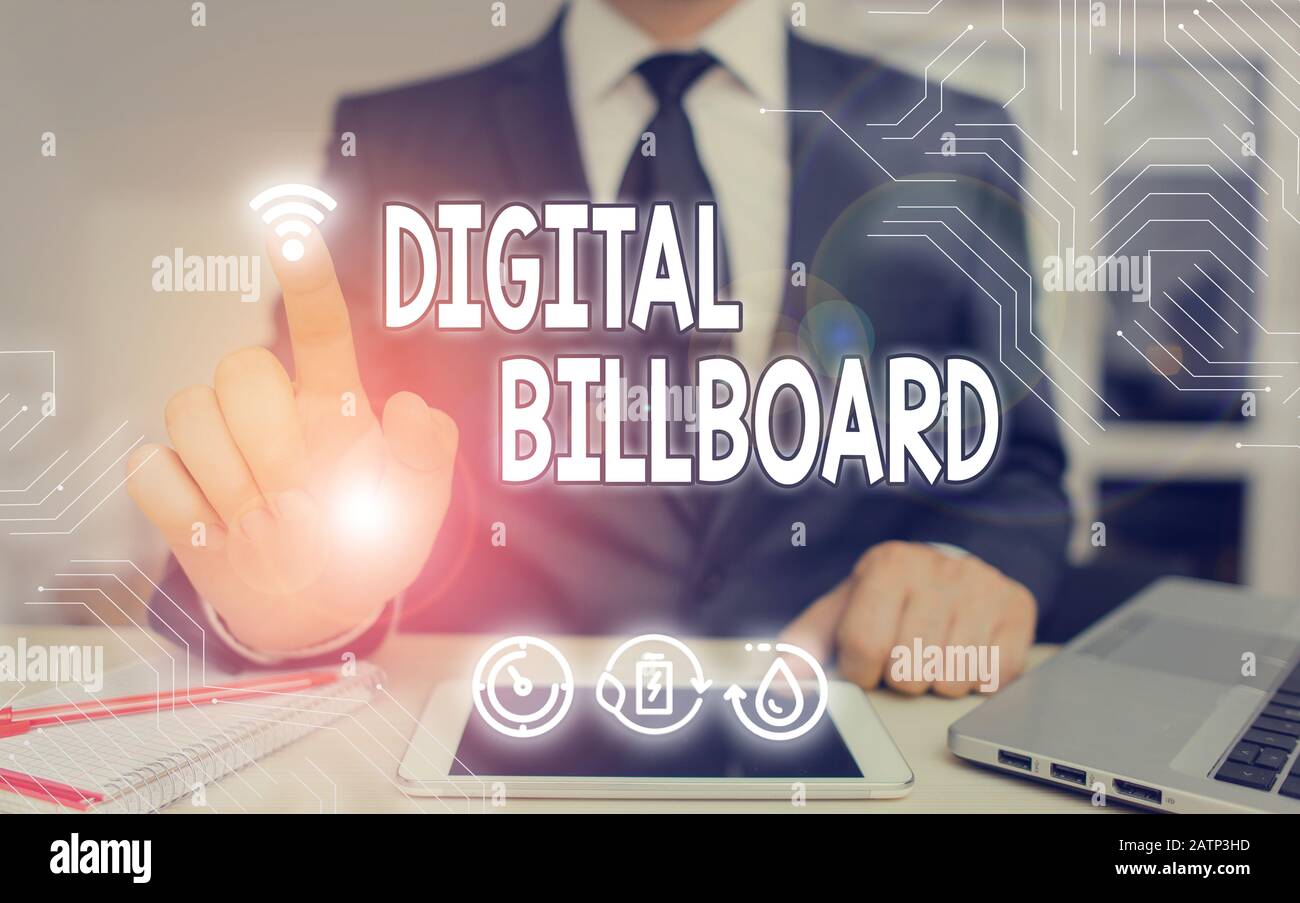 Handwriting text Digital Billboard. Conceptual photo billboard that ...