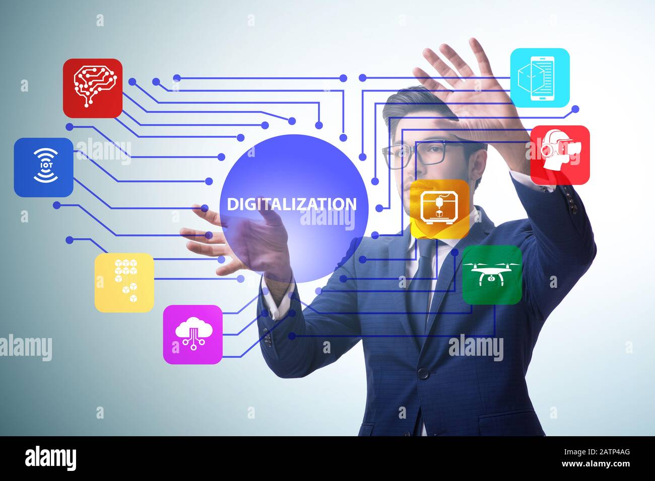 The digital transformation and digitalization technology concept Stock ...