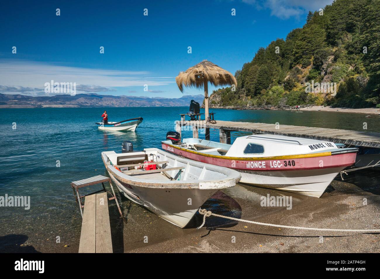 Tour boats at Marble Caves, Cuevas de Marmol, Lago General Carrera ...
