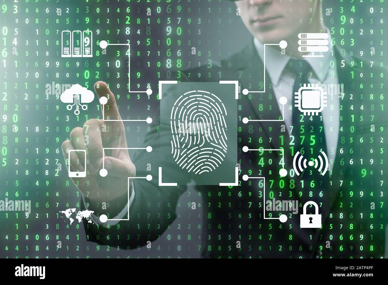 The biometrics security access concept with fingerprint Stock Photo - Alamy
