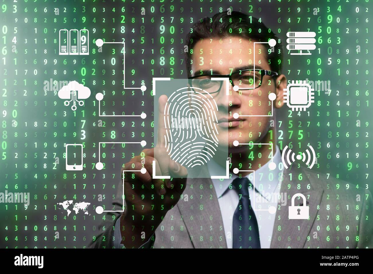 The biometrics security access concept with fingerprint Stock Photo - Alamy