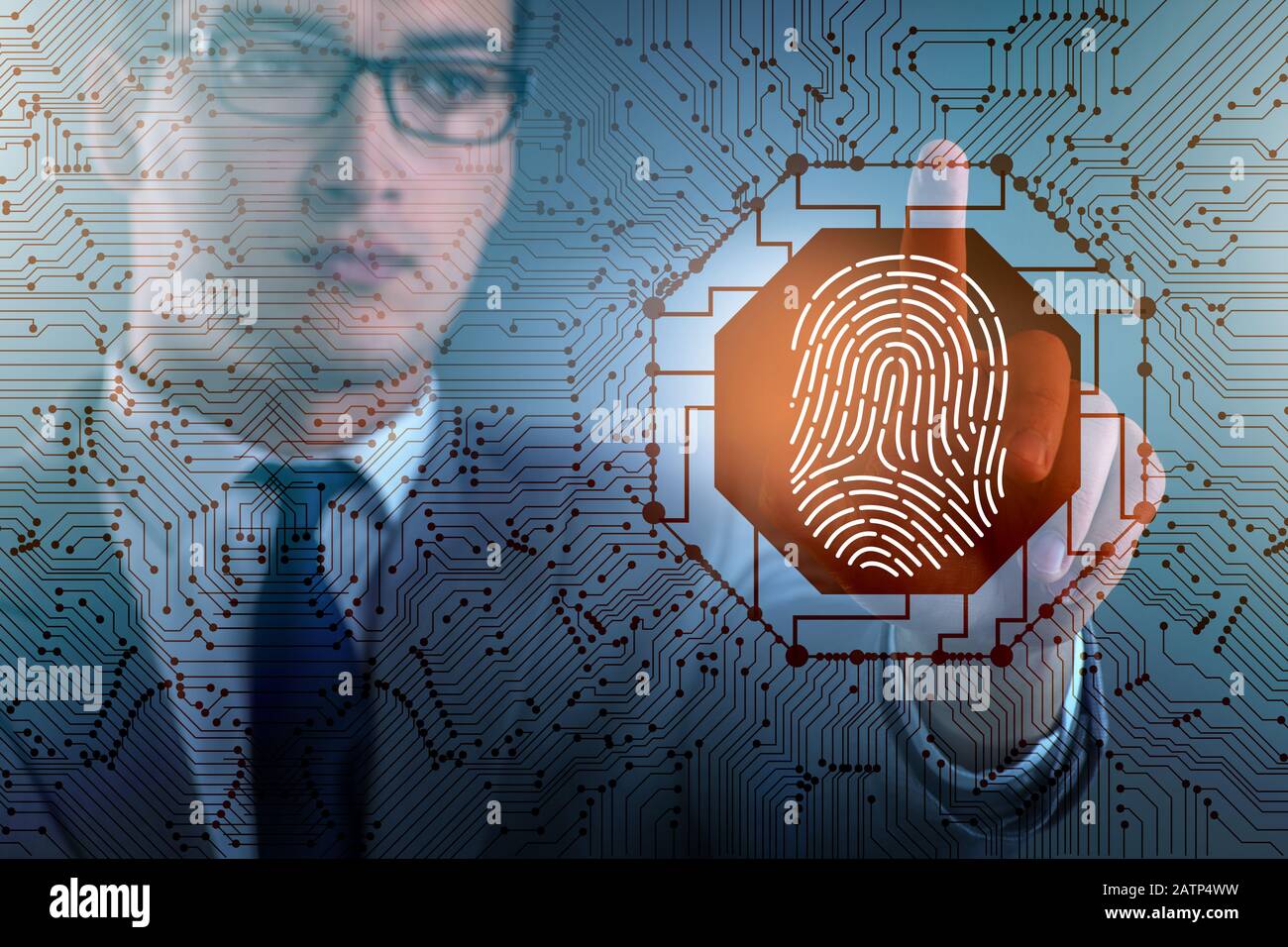 The biometrics security access concept with fingerprint Stock Photo - Alamy