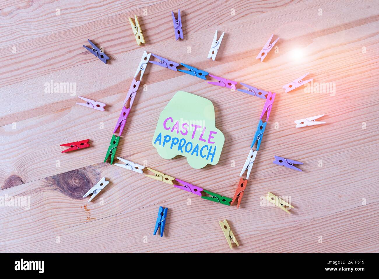 Text sign showing Castle Approach. Business photo text Fortified place ...