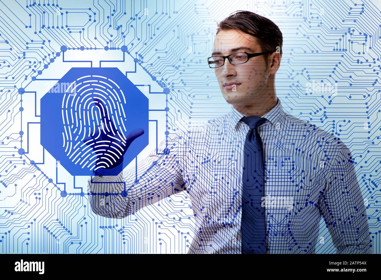 The biometrics security access concept with fingerprint Stock Photo - Alamy