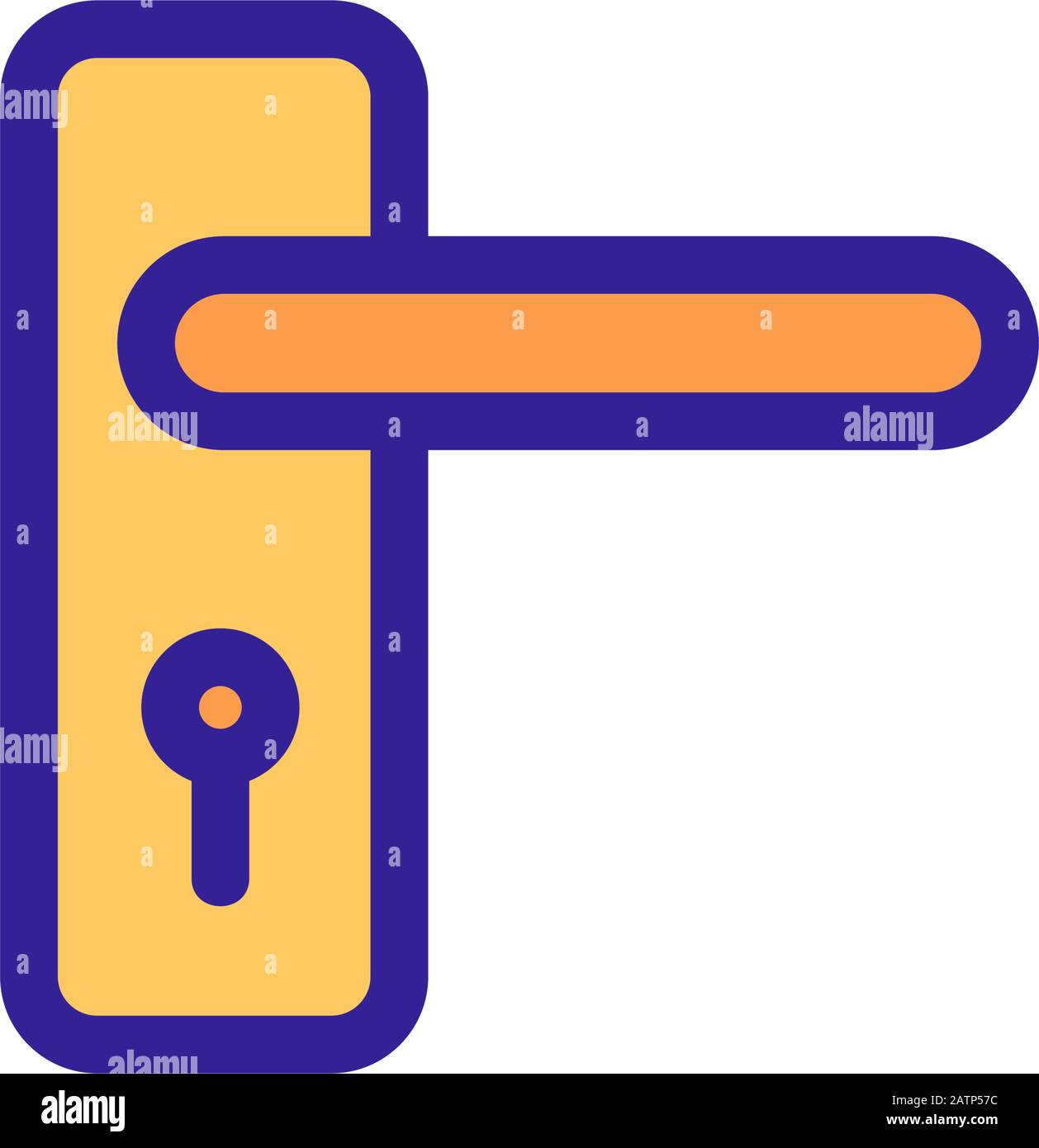 Lock for the door icon vector. Isolated contour symbol illustration ...