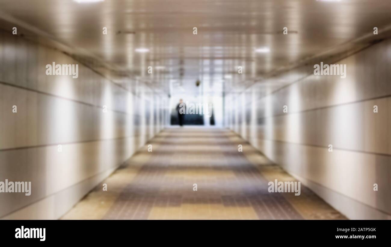 Exit tunnel underpass and stairs in sunlight, blurred background Stock ...