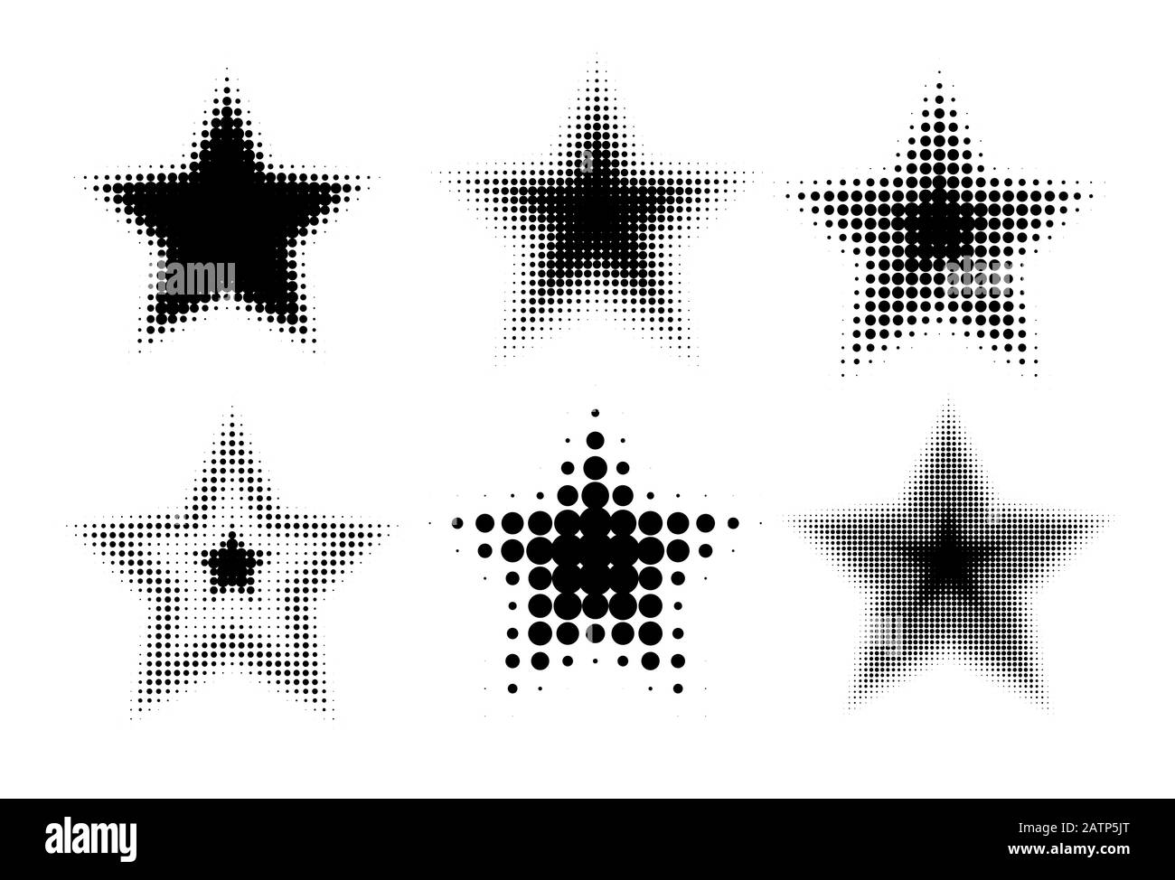 Halftone stars on white background. Set of Simple shapes for template ...