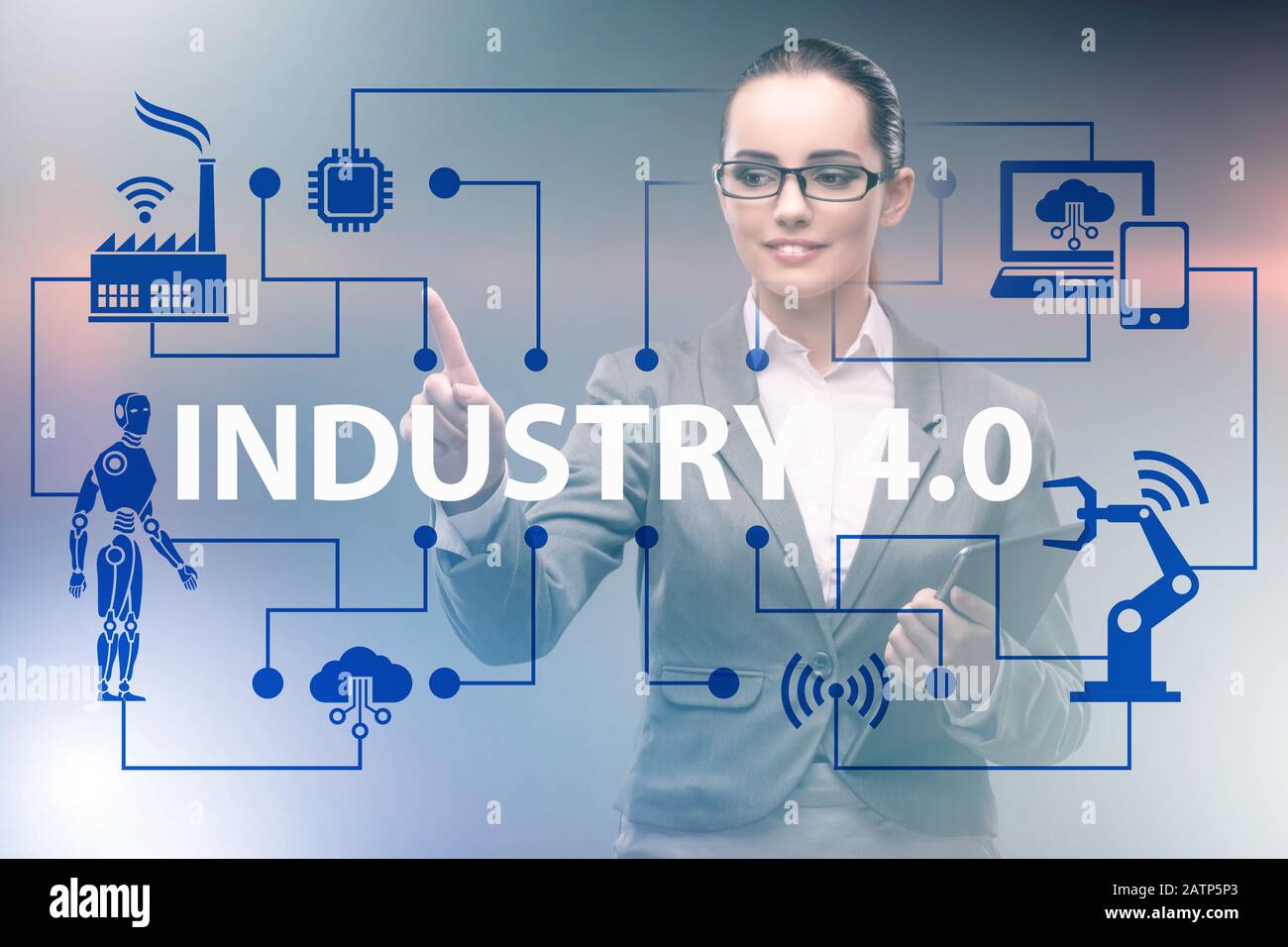 The modern industry 4.0 technical automation concept Stock Photo - Alamy
