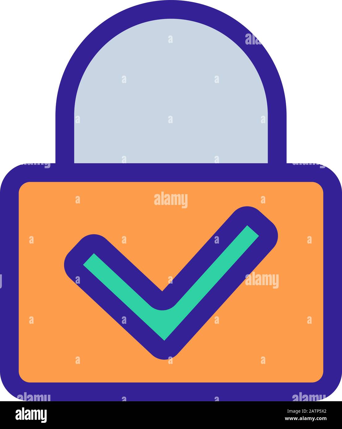 The lock is closed vector icon. Isolated contour symbol illustration ...