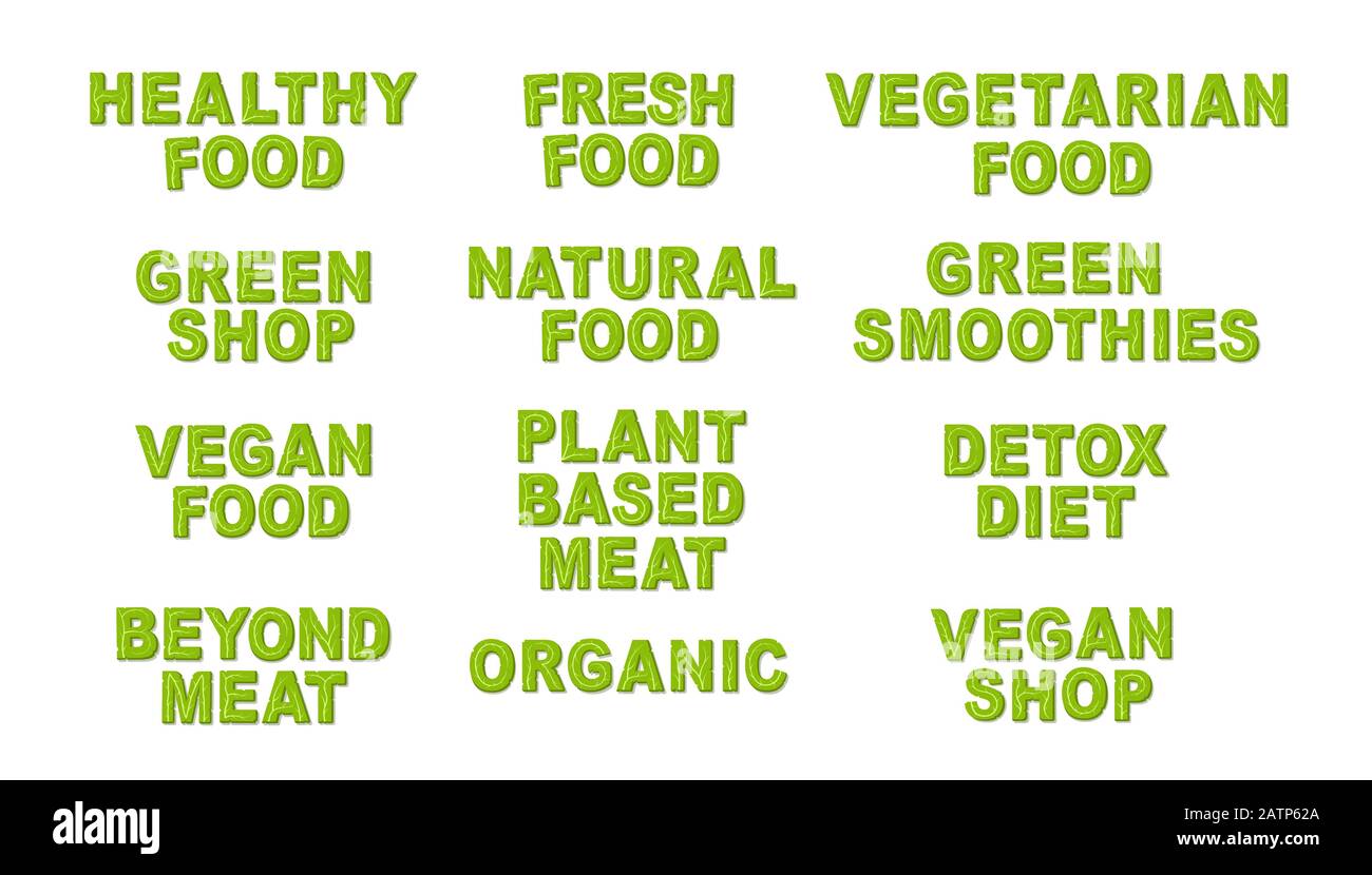 Vector set of green and organic products labels and badges - collection ...