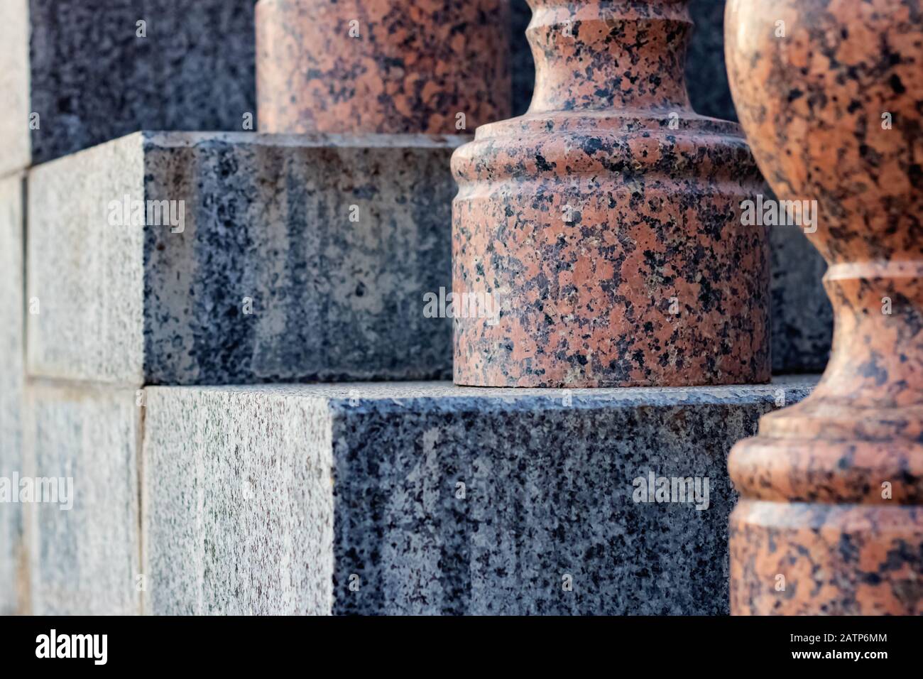 Marble Steps and Column Rails close up Stock Photo - Alamy