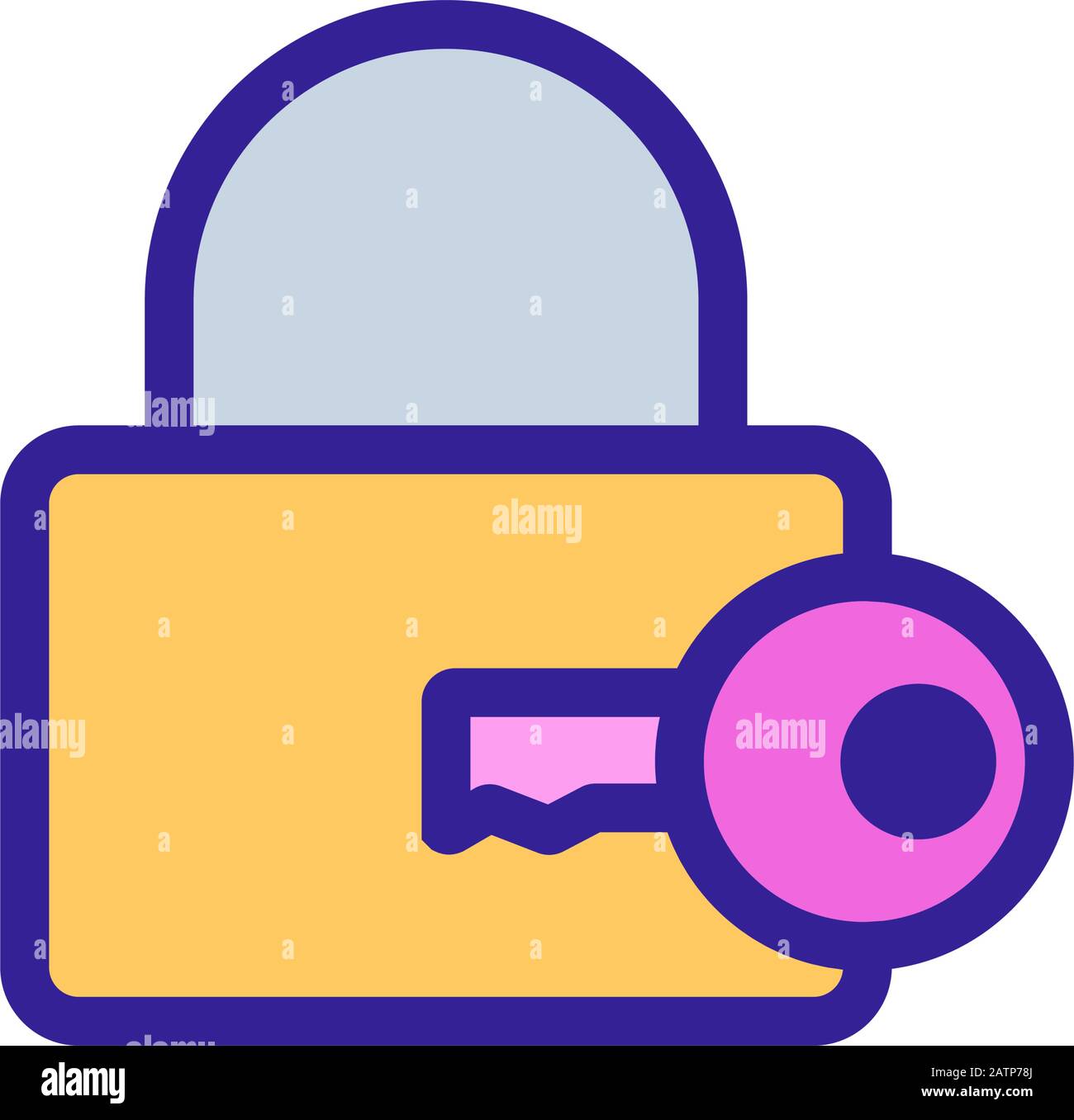 Door lock icon vector. Isolated contour symbol illustration Stock ...