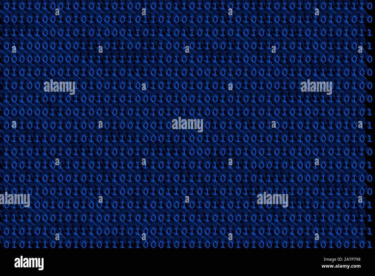 Mass of computer commands as an array of binary bits of information as ...