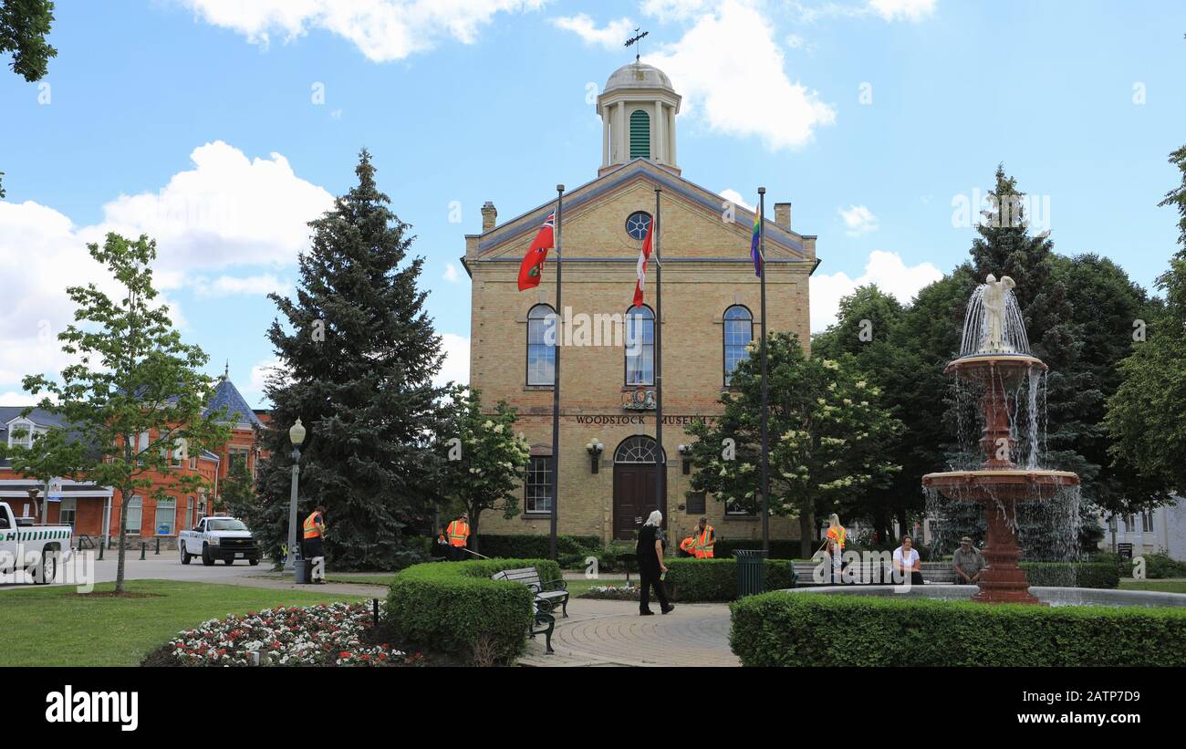 A View of the Old City Hall in Woodstock, Ontario, Canada Stock Photo ...