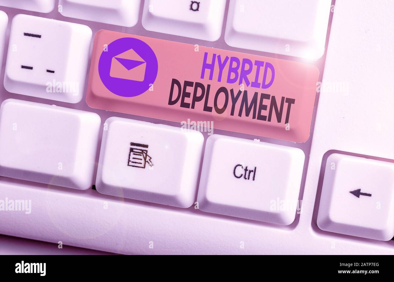 Writing Note Showing Hybrid Deployment Business Concept For A