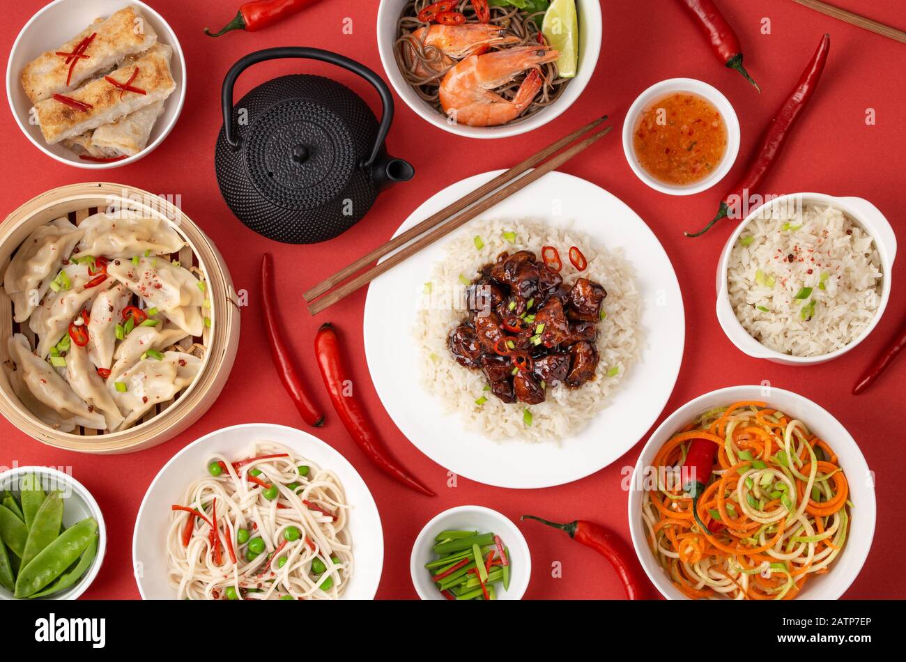 Assorted Chinese dishes Stock Photo - Alamy