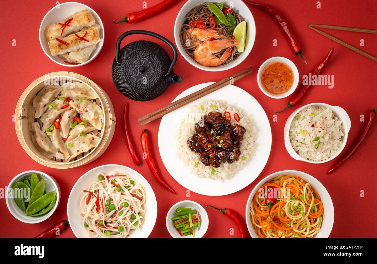 Assorted Chinese dishes Stock Photo - Alamy