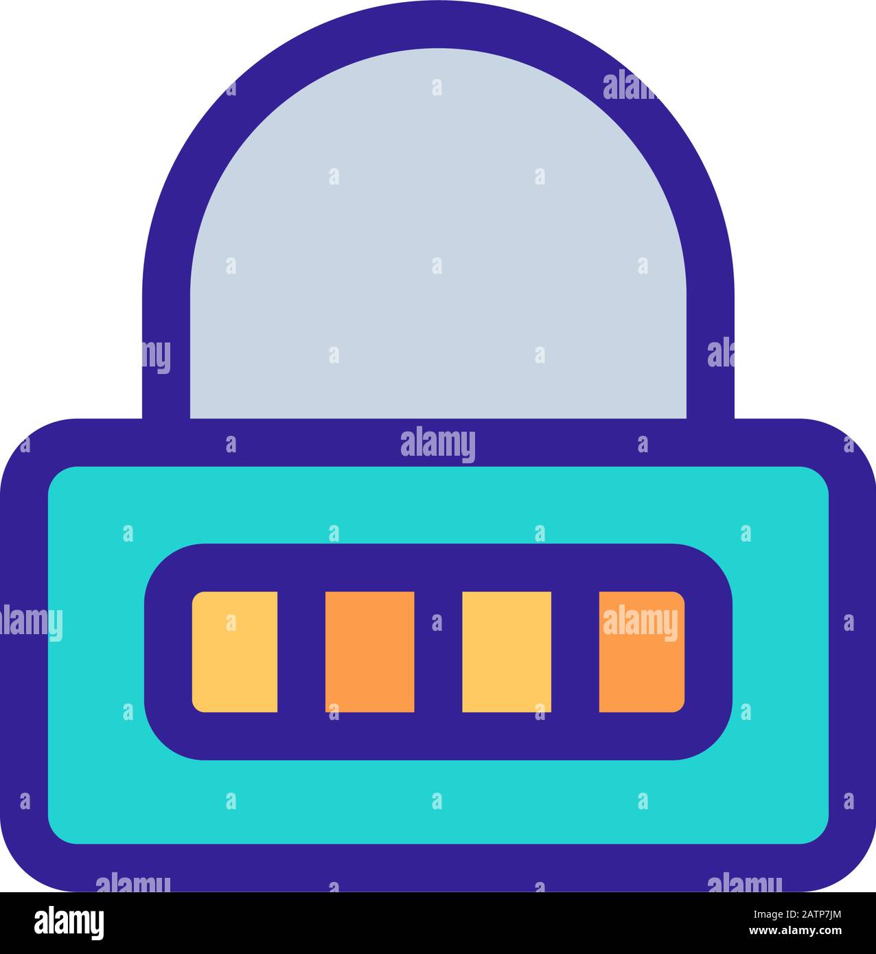 Door lock icon vector. Isolated contour symbol illustration Stock ...