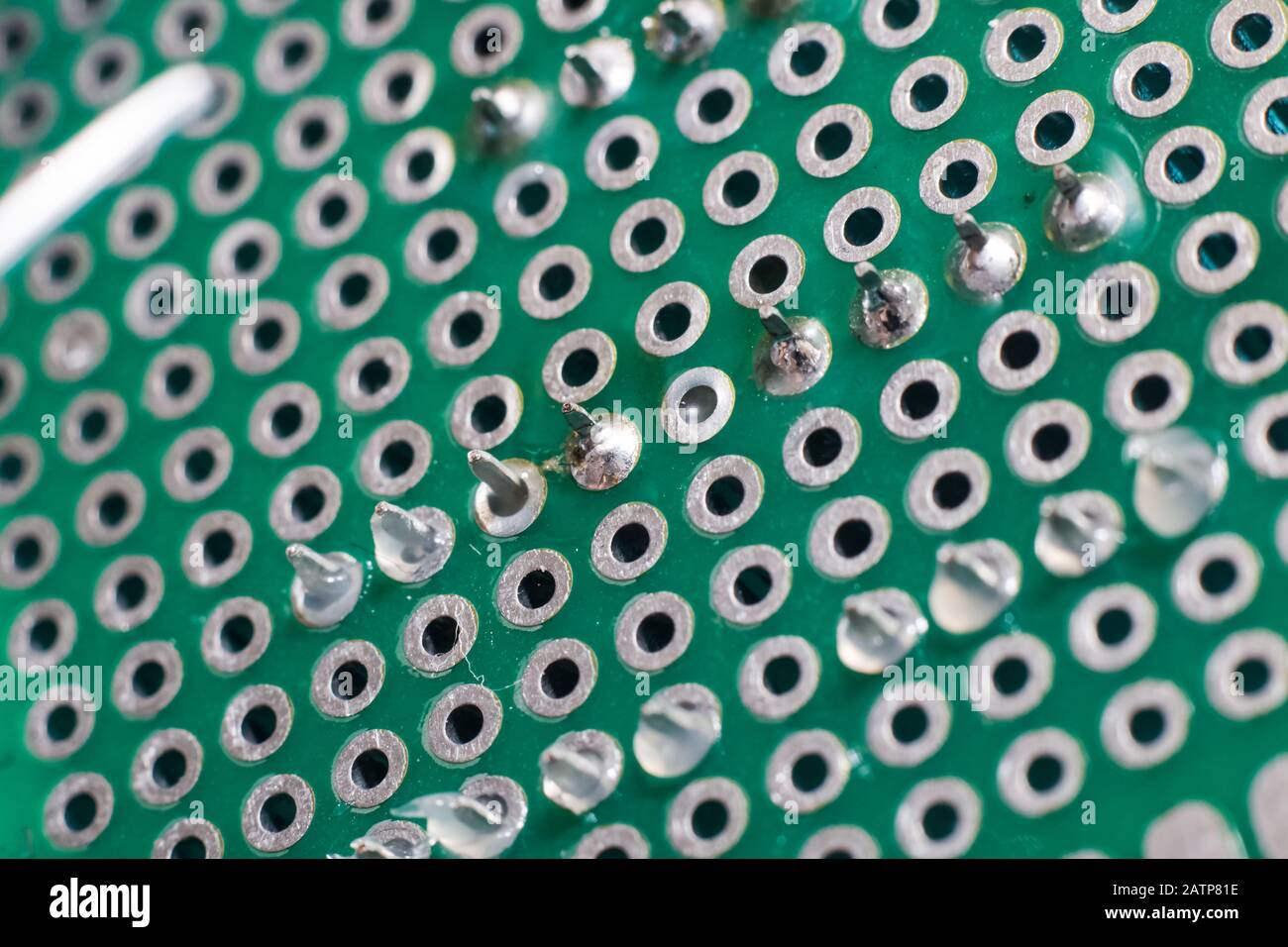 Green breadboard circuit board closeup, background or texture Stock ...