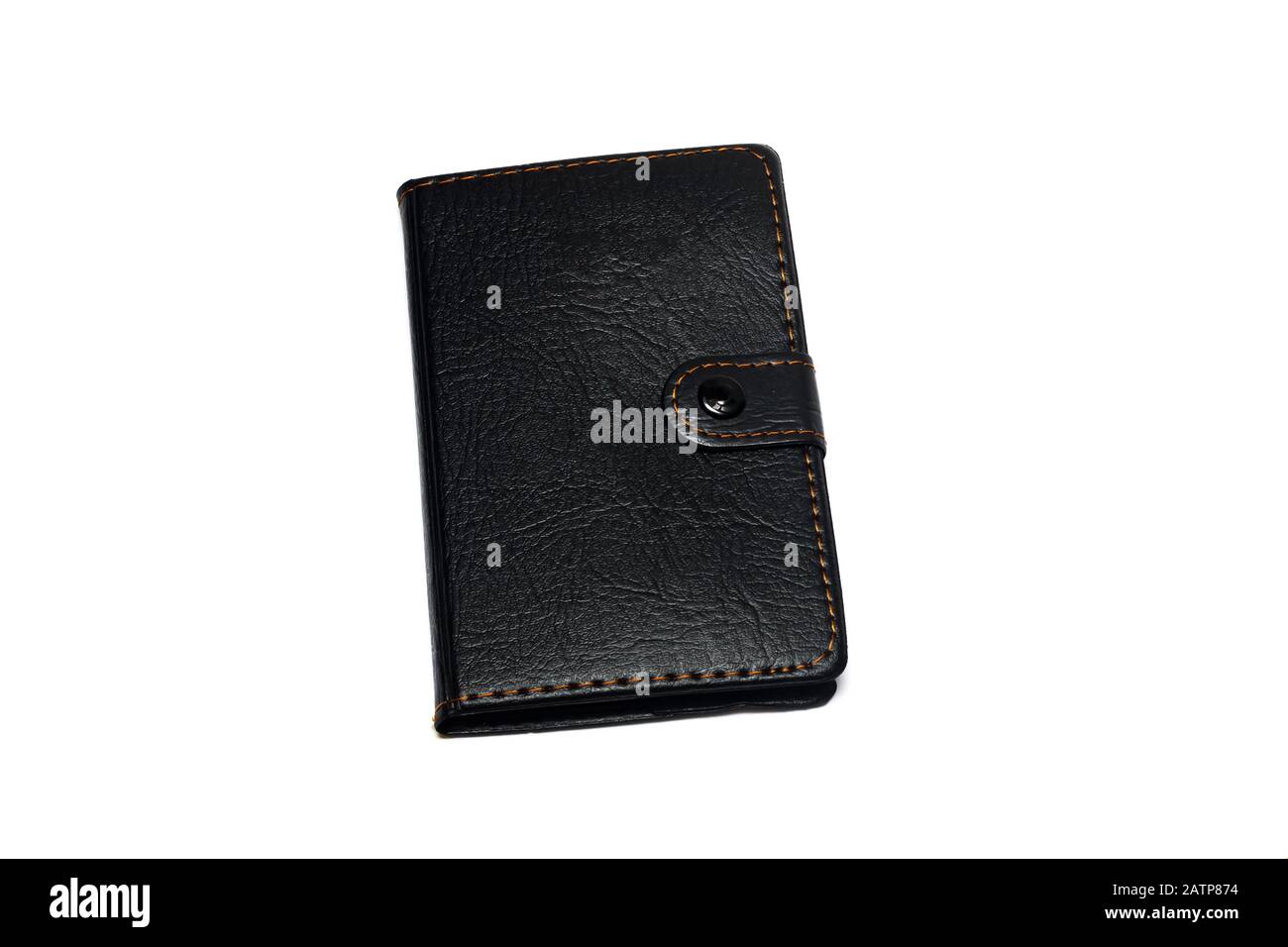 Black notebook with clasp, isolated on white Stock Photo - Alamy