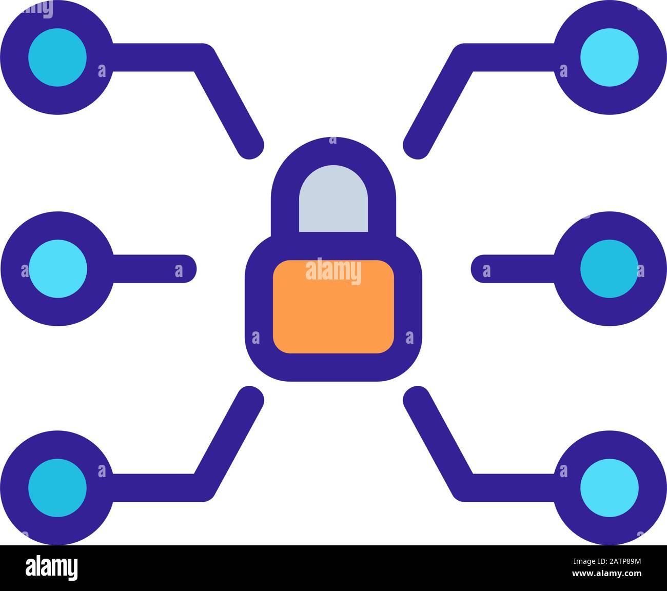 Multifunctional Lock Icon Vector Isolated Contour Symbol Illustration