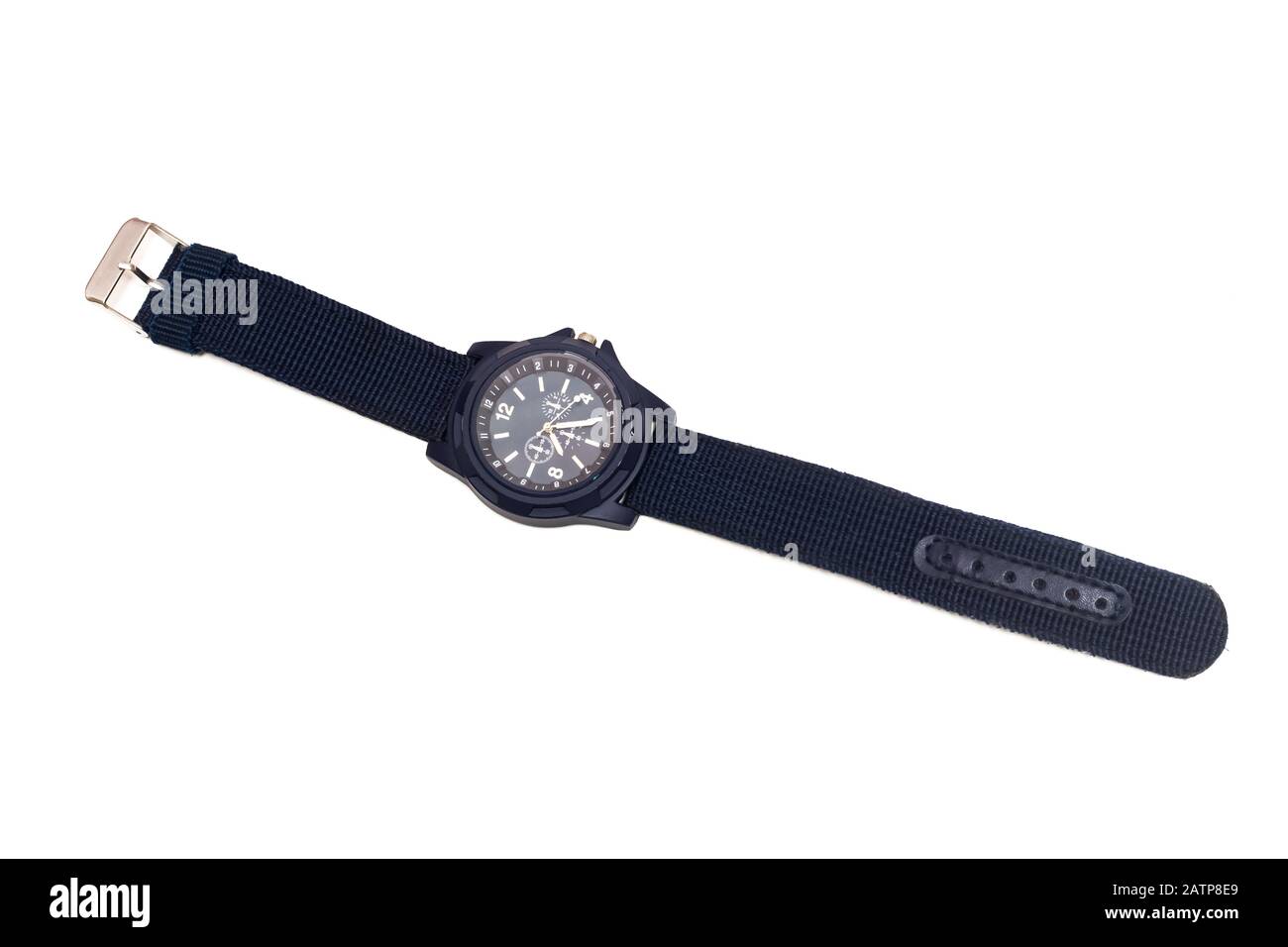 Blue wristwatch, isolated on a white background Stock Photo - Alamy