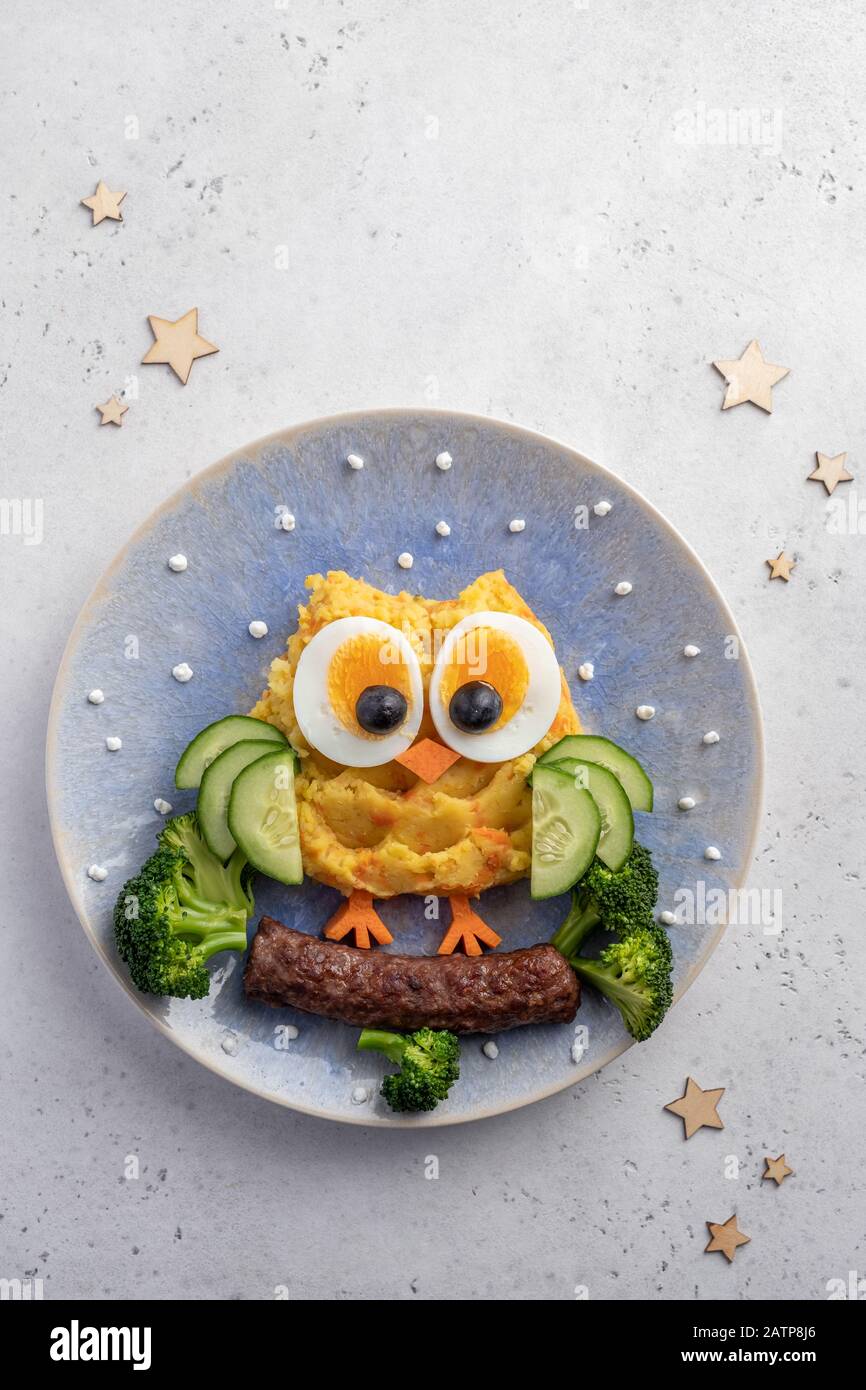 Cute Funny Fox Face Breakfast For Kids Oatmeal Porridge Stock Photo - Alamy