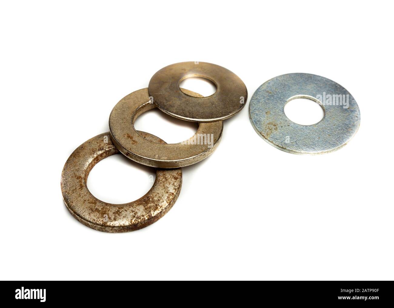many washers isolated on white background Stock Photo - Alamy