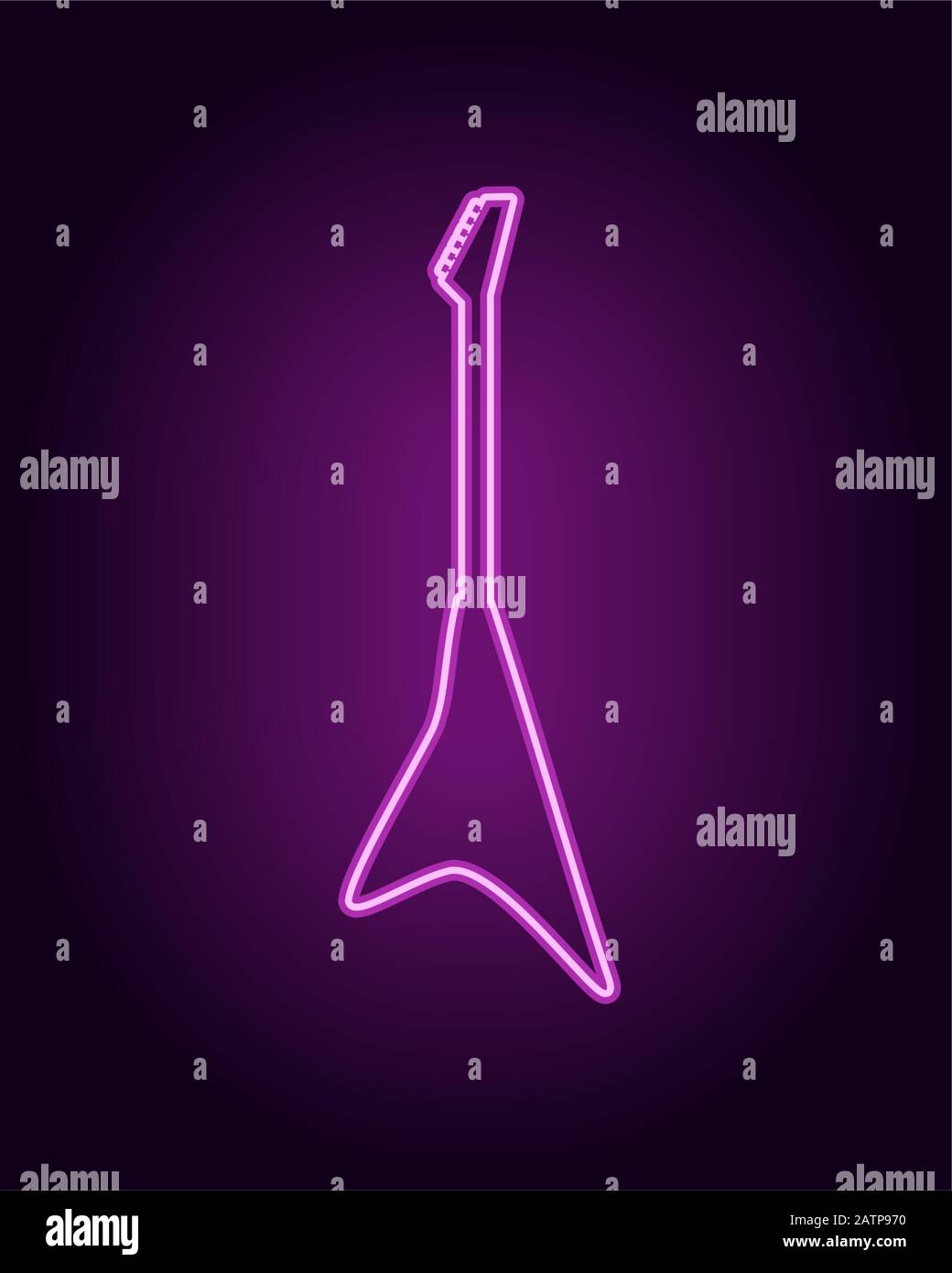 Neon guitar light illustration Stock Vector Images - Alamy