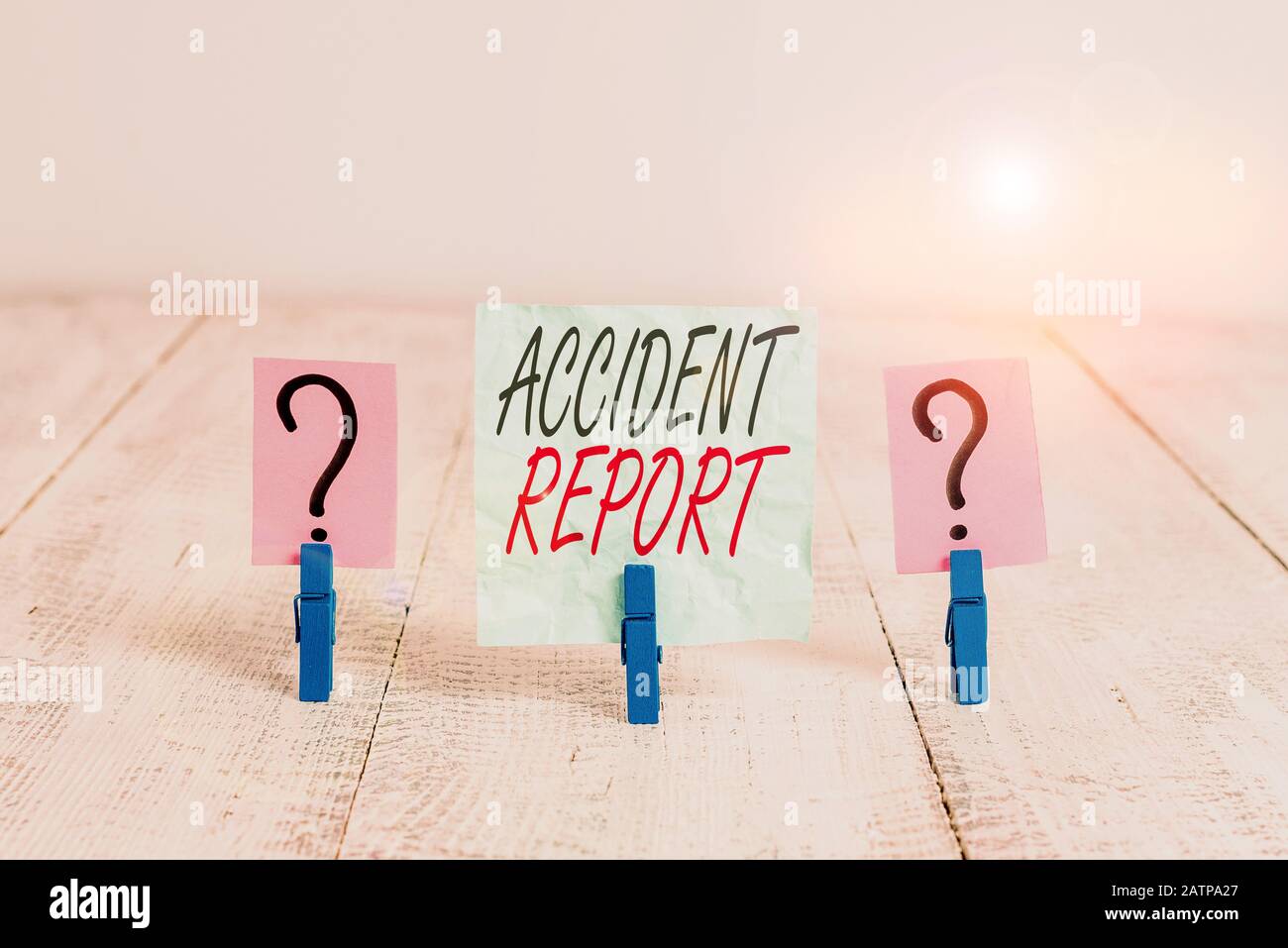Writing note showing Accident Report. Business concept for formal ...