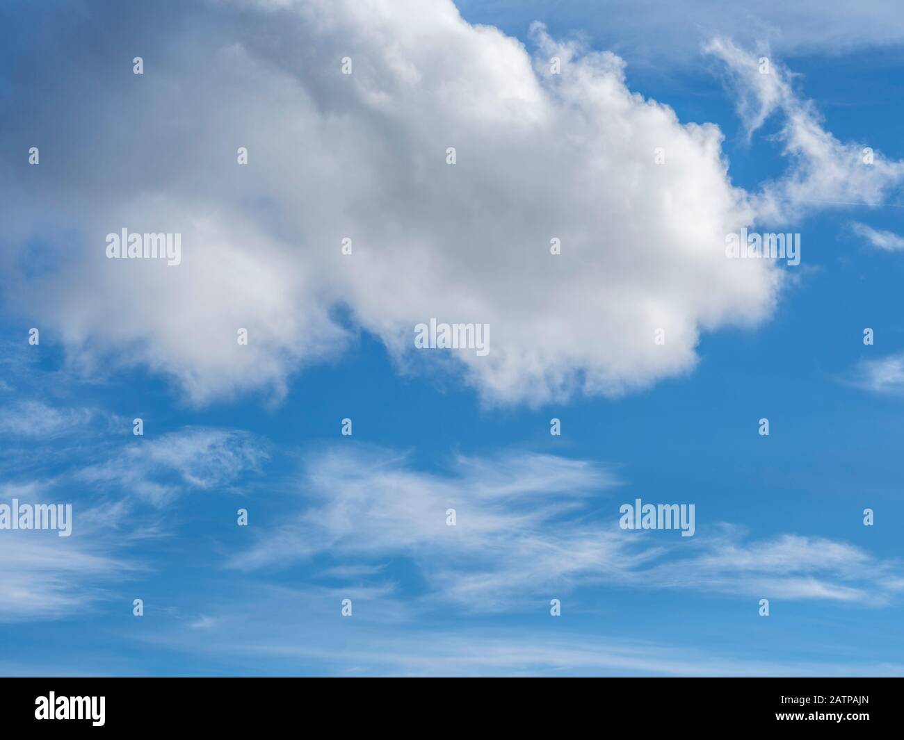 Cloudy sky, clouds in the blue sky, Bavaria, Germany, Europe Stock ...